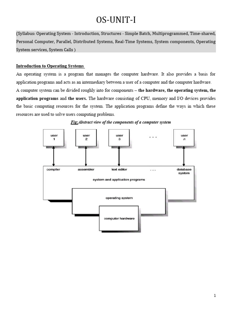 OS-UNIT-I | PDF | Computer Data Storage | Operating System