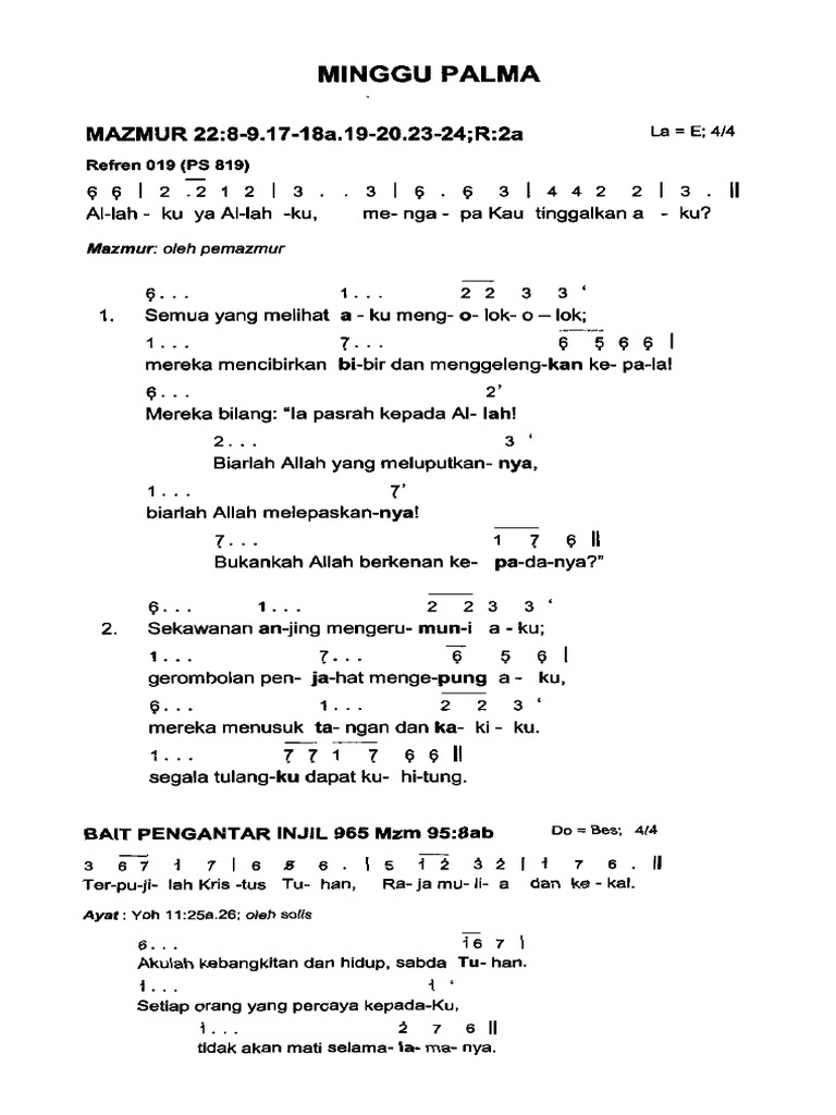 MZM & BPI Minggu Palma | PDF