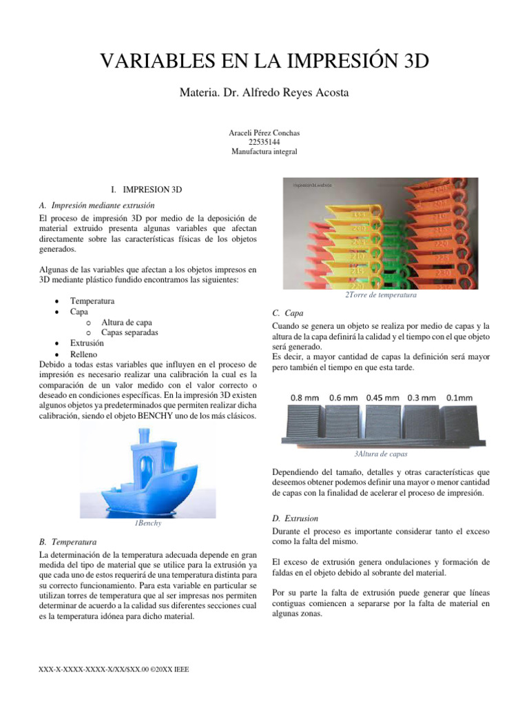 Variable de Impresion 3D | PDF | Impresión 3d | Extrusión