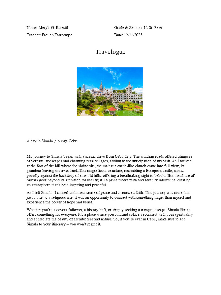 Travelogue and Lakbay Sanaysay | PDF