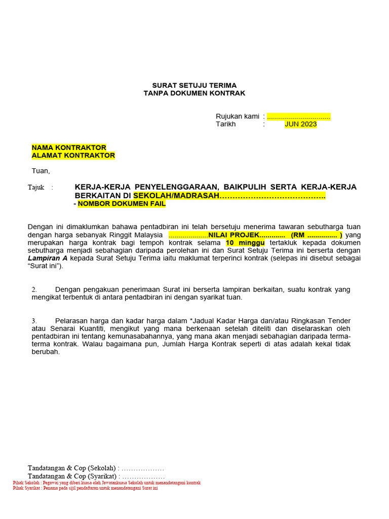 DRAFT SST Kerja | PDF