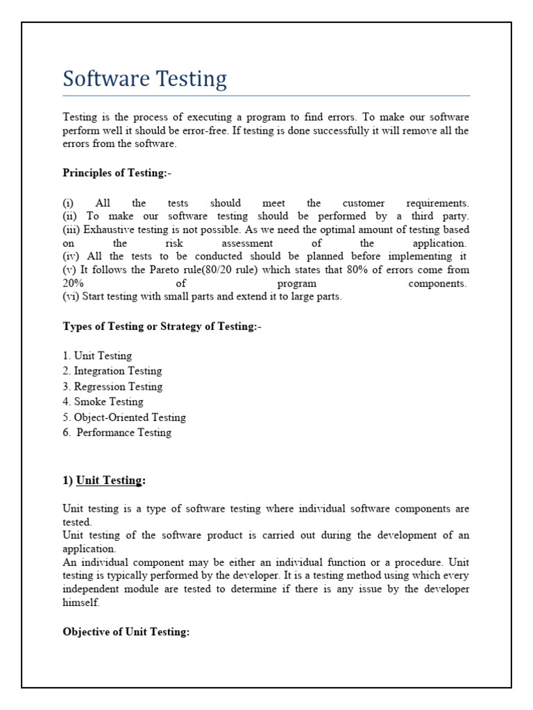 Comprehensive Guide to Software Testing | PDF | Software Testing | Unit ...