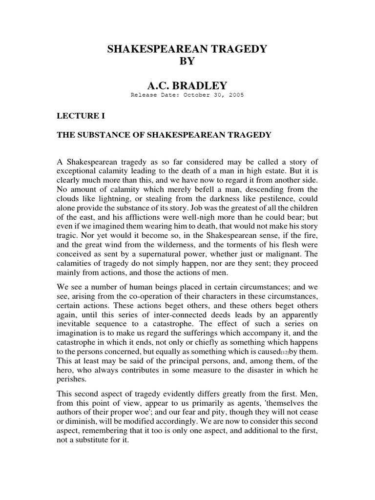 SHAKESPEAREAN TRAGEDY and A C Bradley | PDF | Macbeth | William Shakespeare