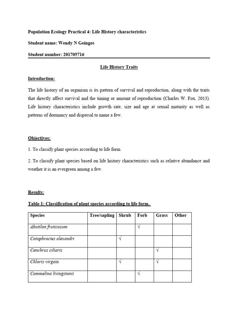 Life History Traits in Plant Ecology | PDF | Shrub | Plants