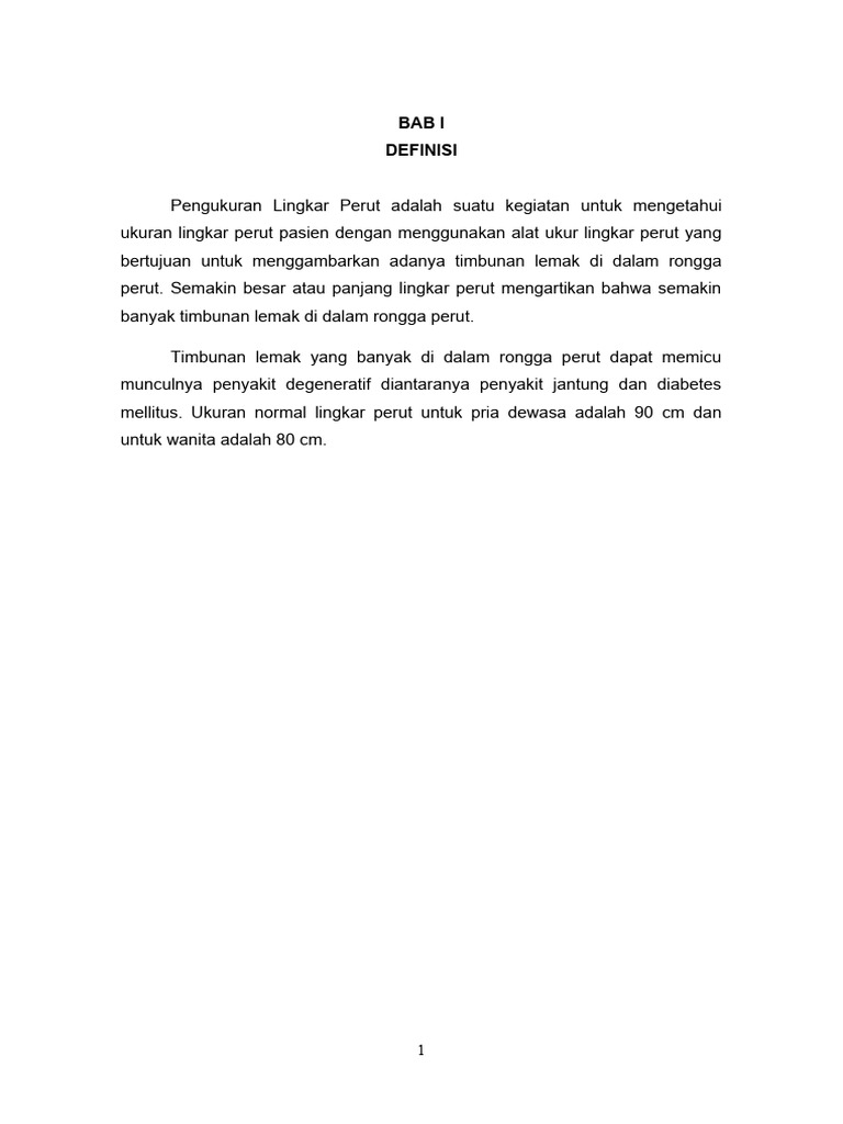 Panduan Pengukuran Lingkar Perut | PDF