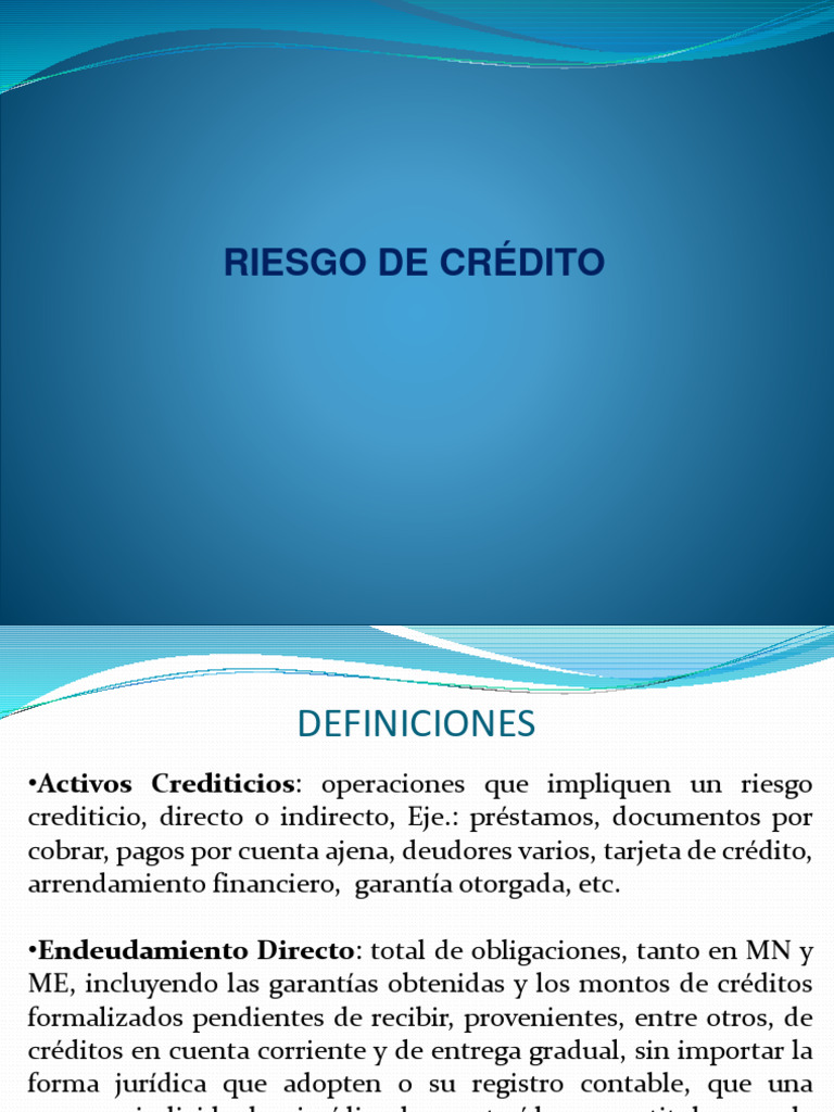 Riesgo de Crédito | PDF | Riesgo crediticio | Crédito