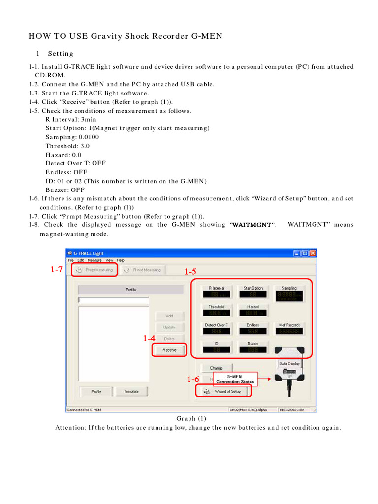 HOW TO USE Gravity Shock Recorder G-MEN | PDF