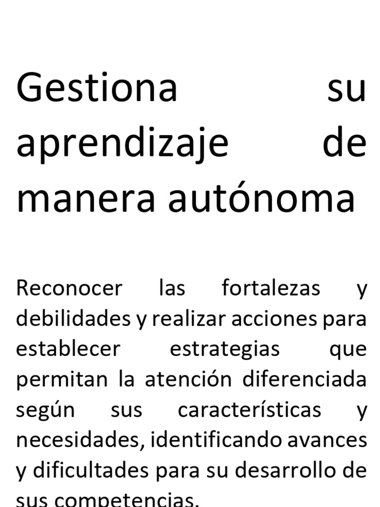 Gestiona Su Aprendizaje de Manera Autónoma | PDF | Hipótesis | Aprendizaje