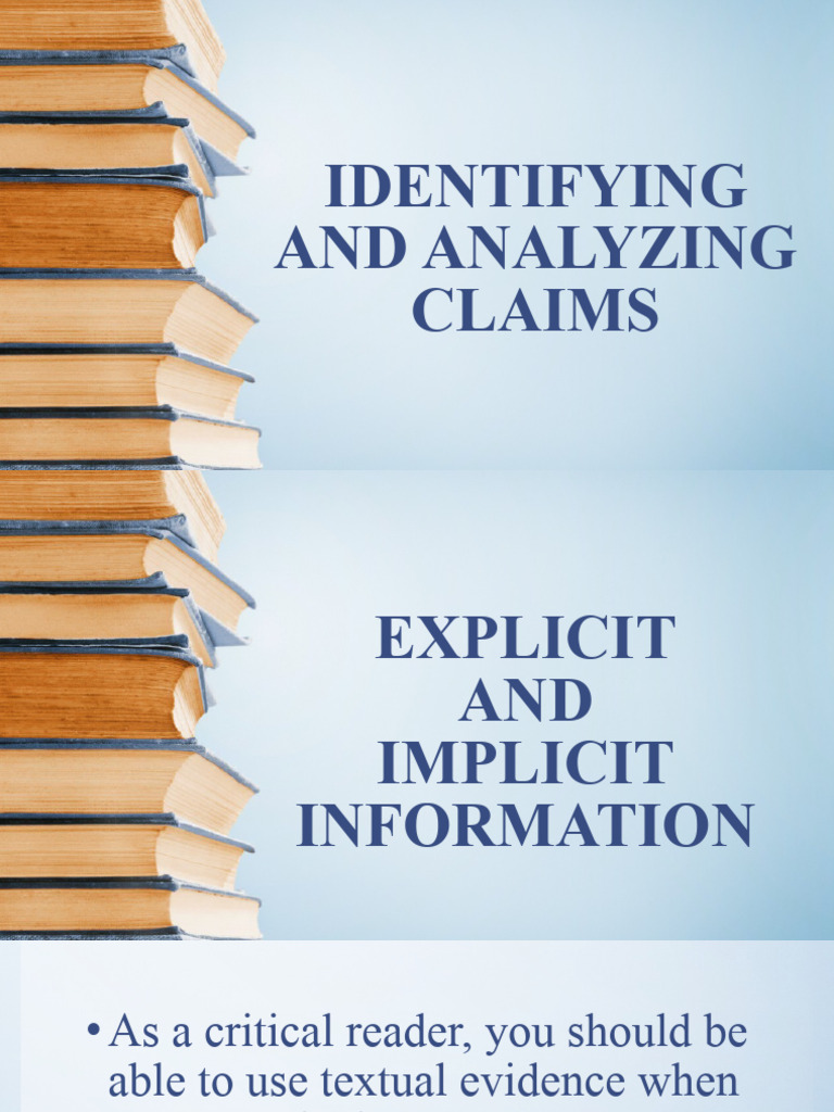 Identifying and Analyzing Claims | Download Free PDF | Reason | Single Parent