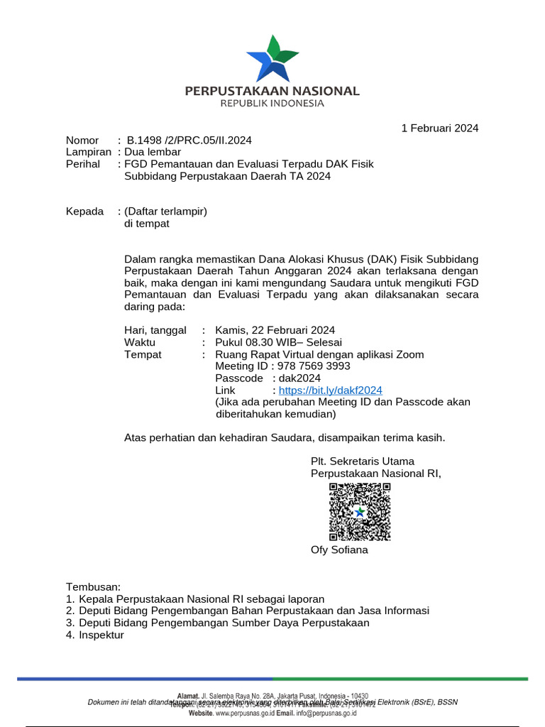 B1498 Undangan FGD DAK 2024 | PDF | Sains & Matematika