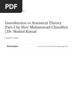 Statistical Theory by Sher Muhammad Chaudhary Part-1 PDF | PDF