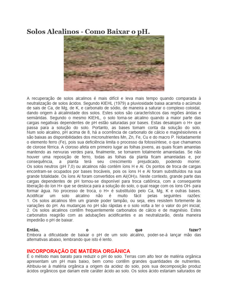 Solos Alcalinos | PDF | Solo | Alcalinidade