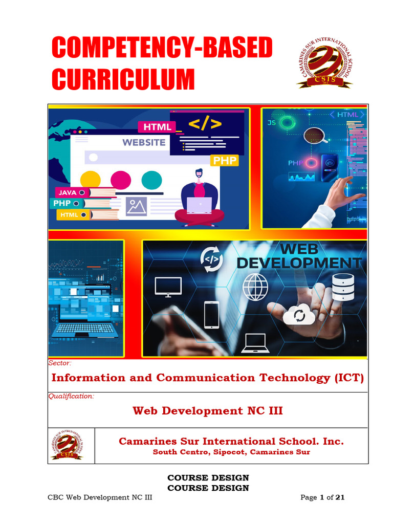 CBC Web Develoment NC Iii | PDF | Websites | World Wide Web