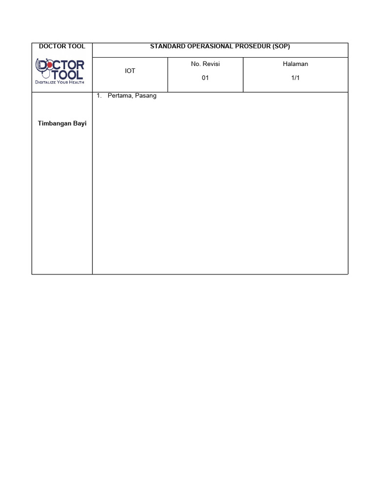 SOP Timbangan Bayi | PDF