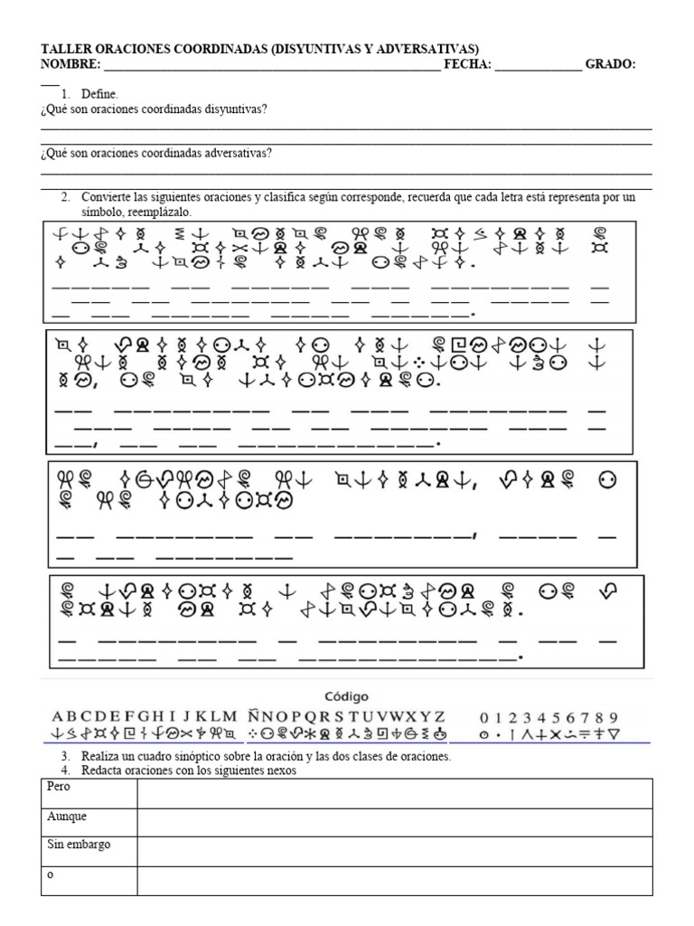 Taller Oraciones Coordinadas | PDF