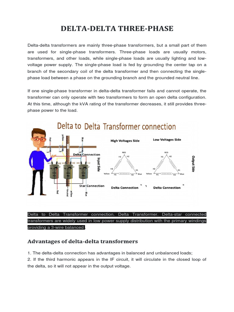 Delta-Delta Transformer Overview | PDF | Transformer | Electronic ...
