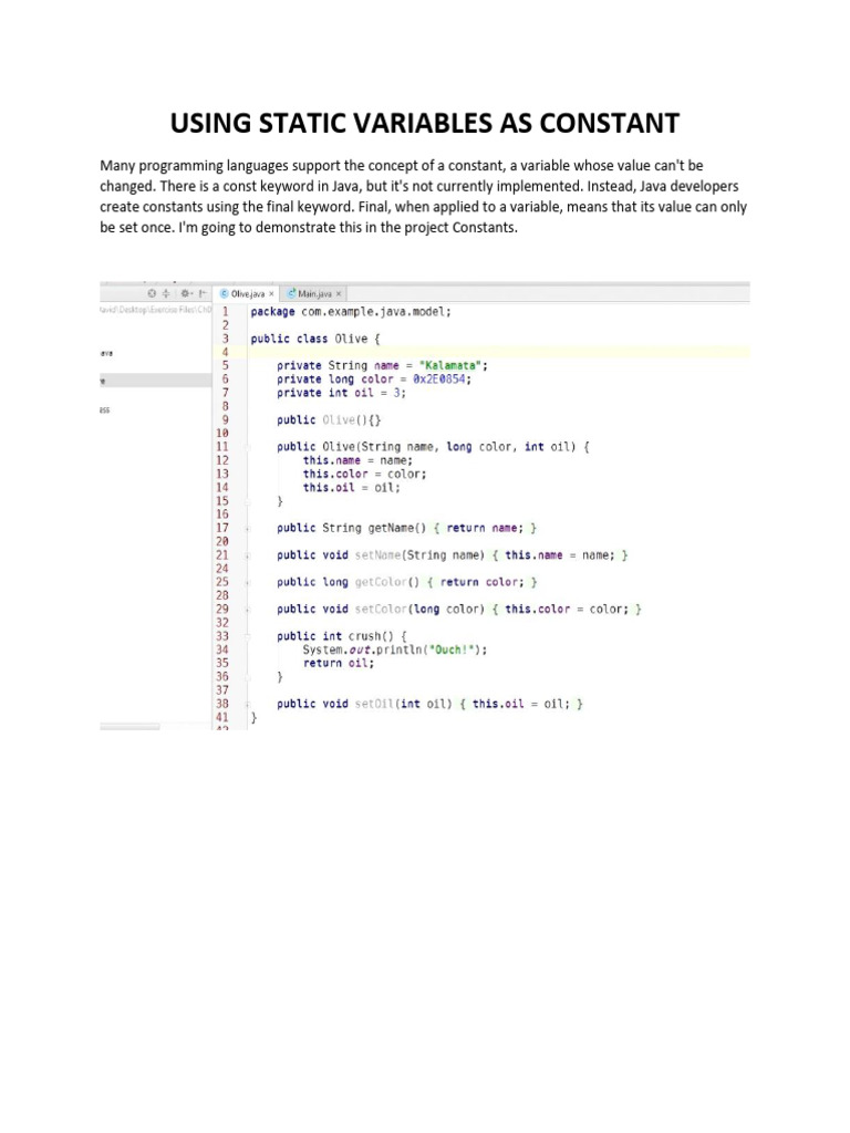 Using Static Variables As Constant | PDF | Computer Programming | Software Engineering