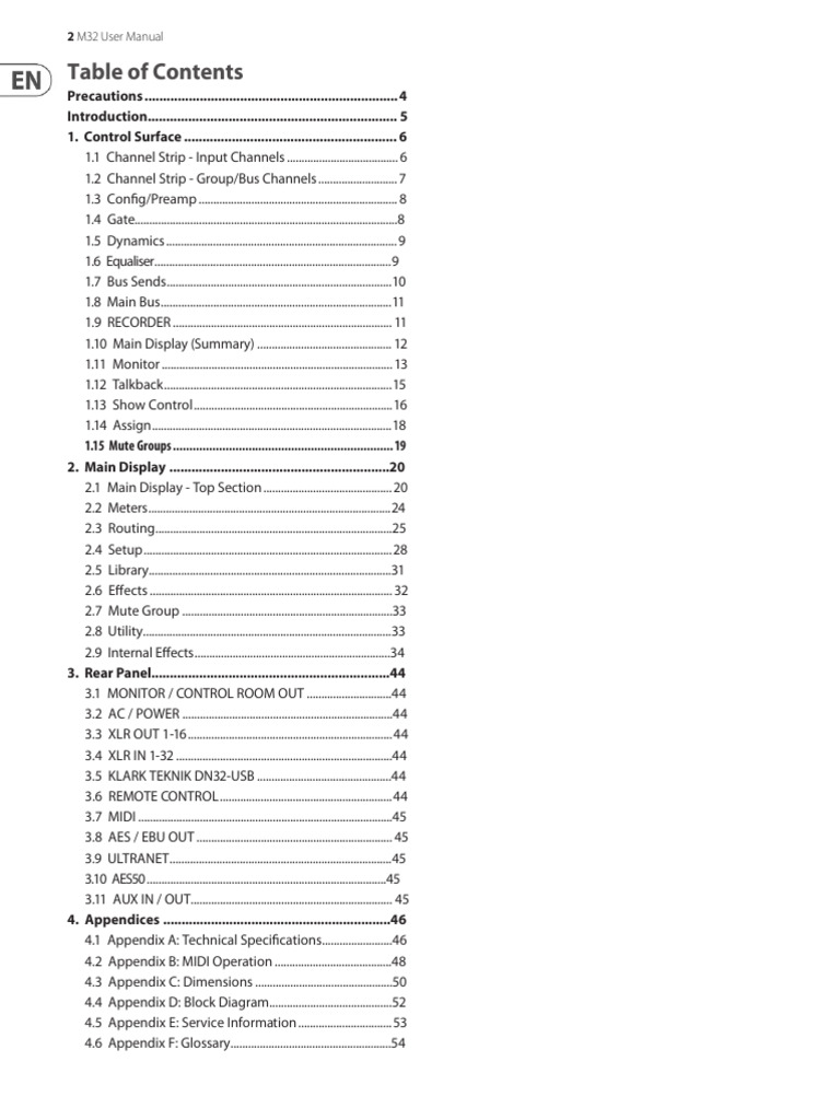 Manual de Usuario Midas M32 (64 Páginas) | PDF | Digital Technology | Sound Production Technology