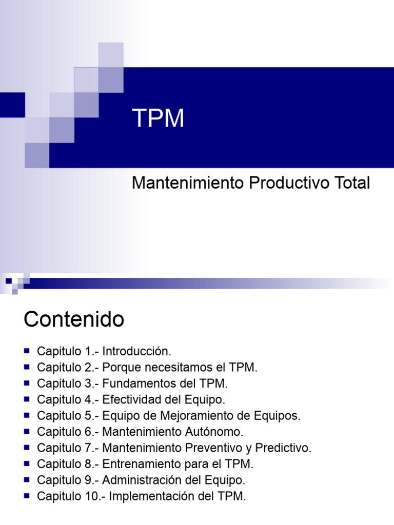 Mantenimiento Productivo Total | PDF