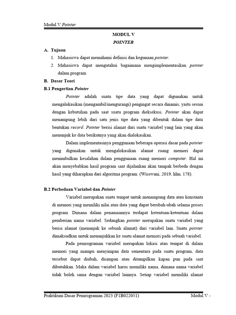 Dasprog P5 Modul 5 - Revisi V | PDF | Komputer