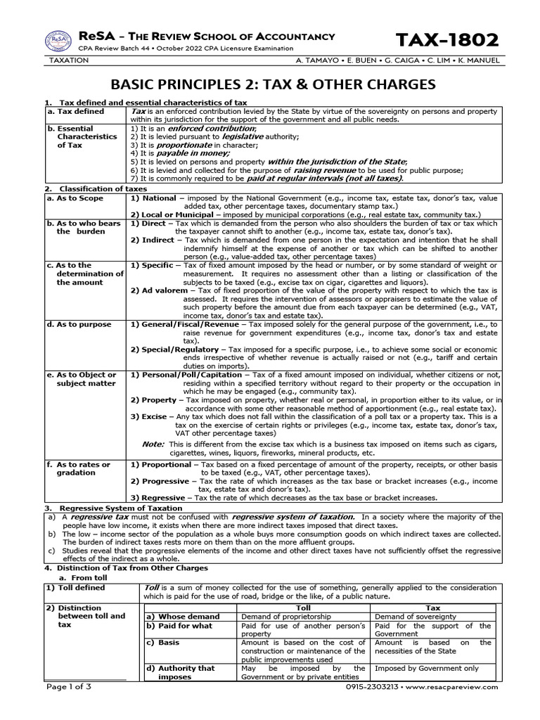 TAX-1802 (Basic Principles in Taxation 2) | PDF | Taxes | Tax Noncompliance