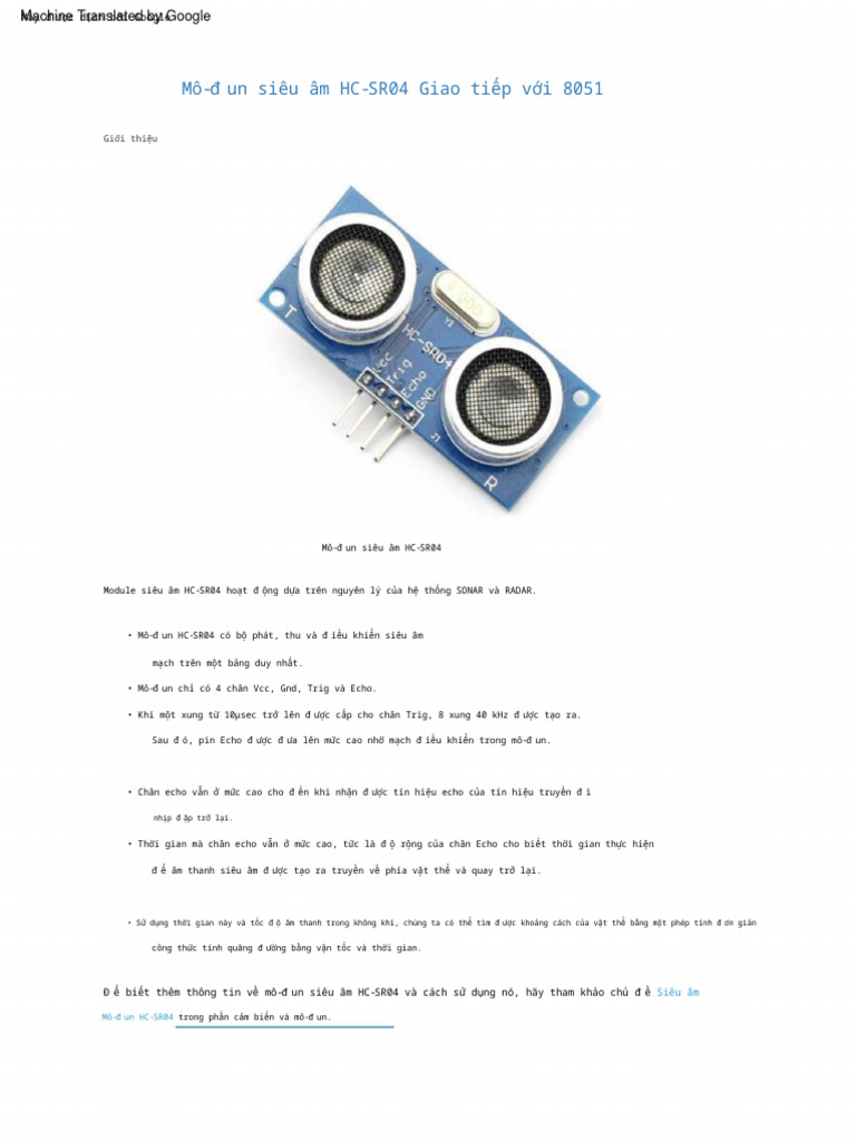 Ultrasonic HC04 | PDF