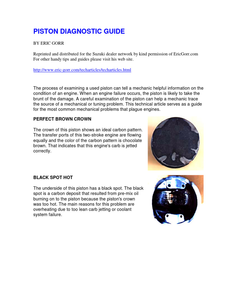 Piston Diagnostic Guide | PDF | Piston | Cylinder (Engine)