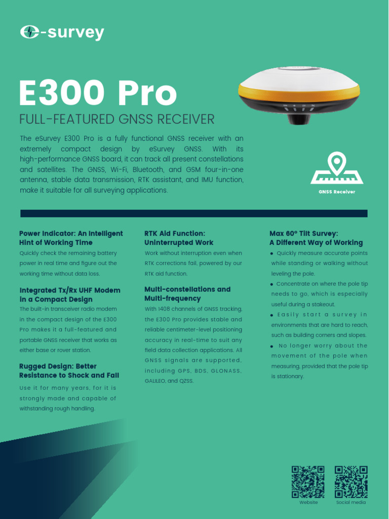 E300 Pro Datasheet-V3.0-ENG | PDF | Surveying | Wireless