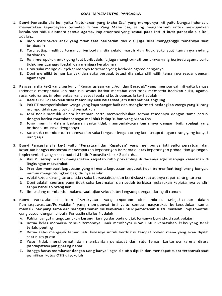 Implementasi Pancasila | PDF
