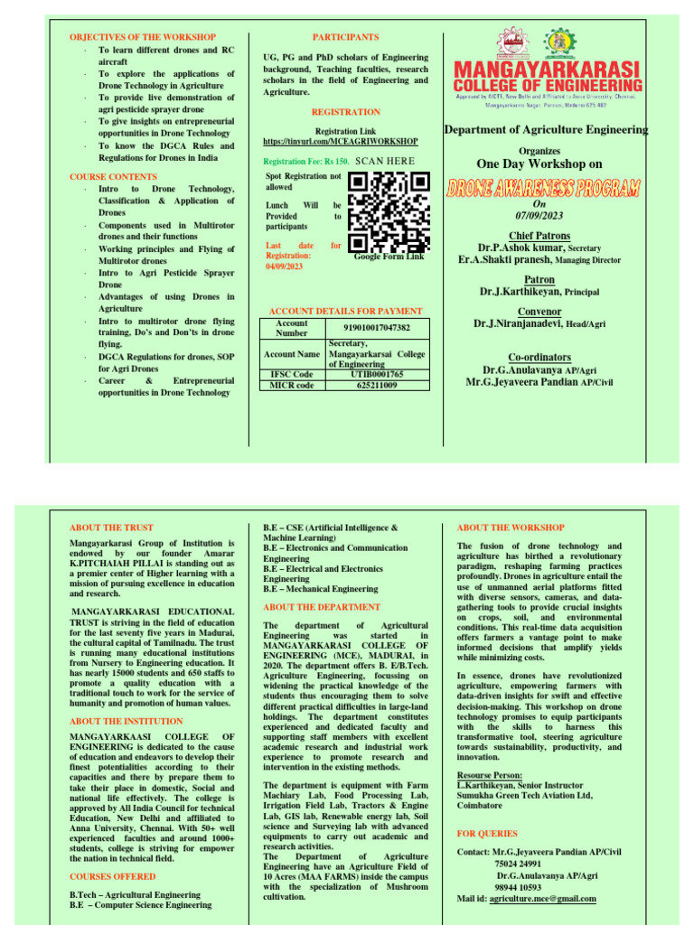 Drone awareness program - Broucher | PDF | Agriculture | Unmanned Aerial Vehicle