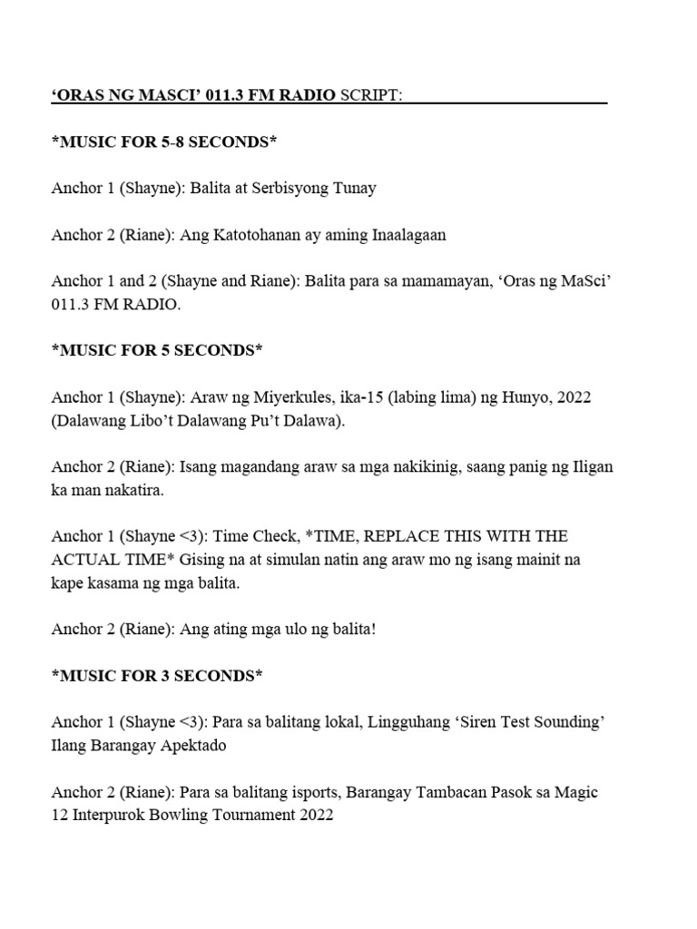 Oras NG Masci' | PDF