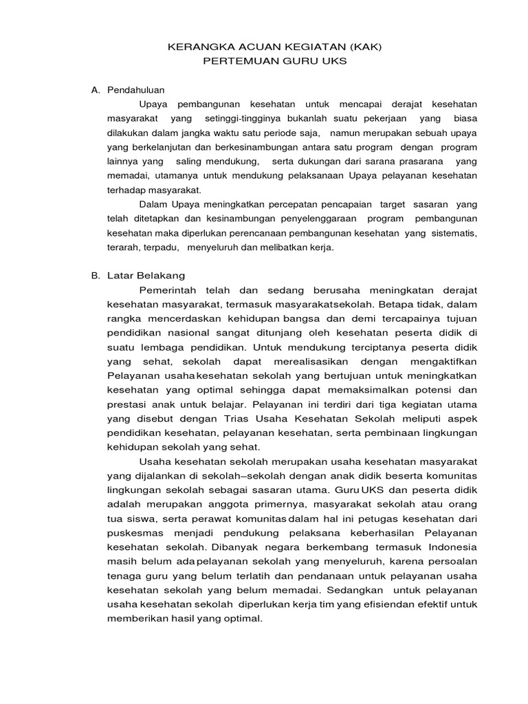 Kak Pertemuan Guru Uks | PDF