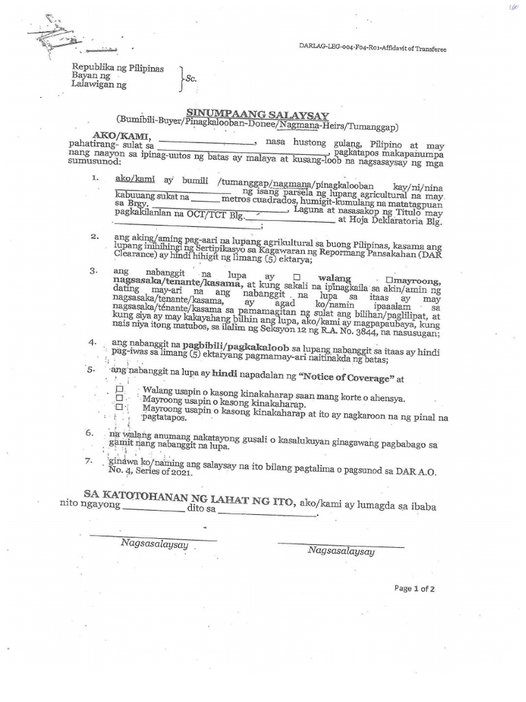 Sinumpaang Salaysay | PDF