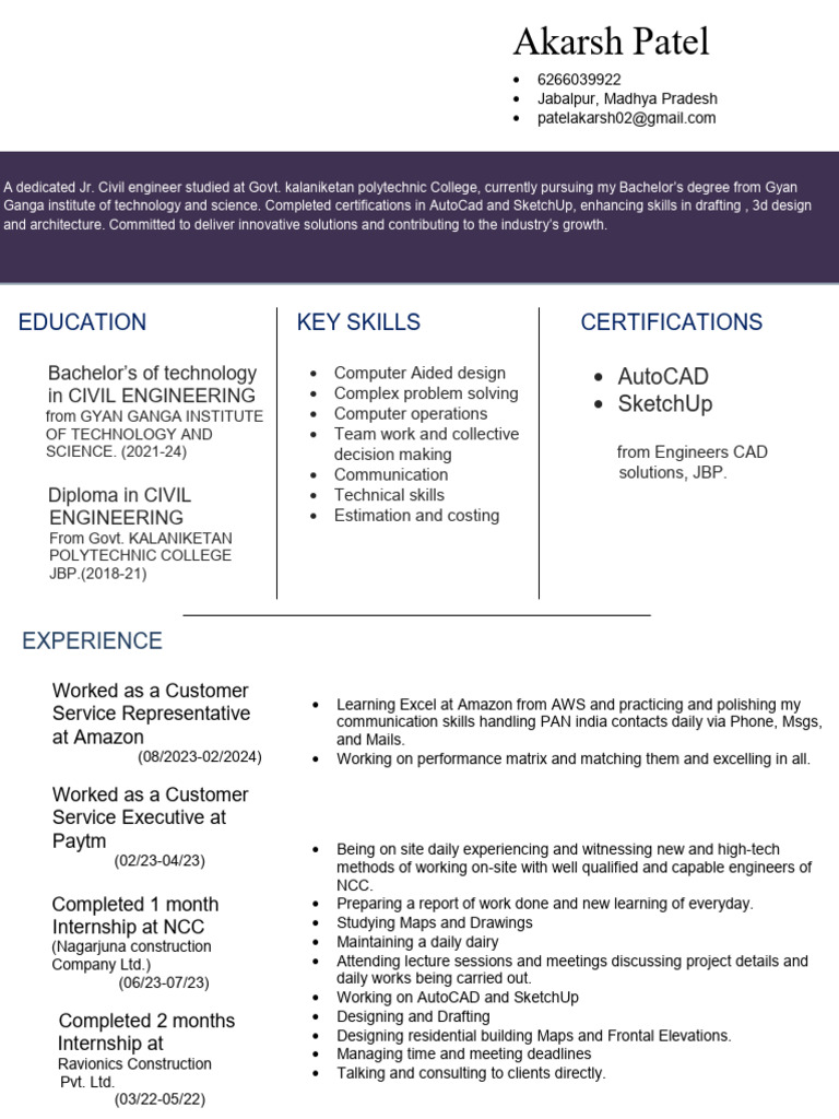 Akarsh's Resume CSE | PDF | Engineering