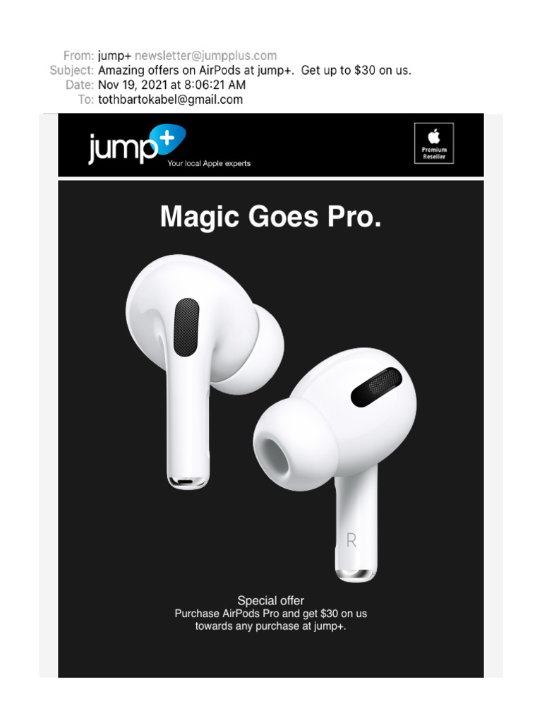 Amazing Offers On AirPods at Jump+. Get Up To $30 On Us. | PDF | Apple ...