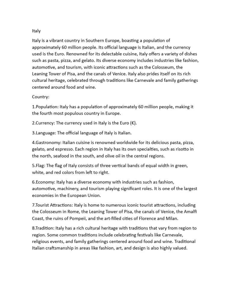 Italy | PDF | Travel