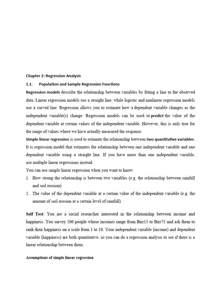 Econometrics For Finance | PDF | Linear Regression | Regression Analysis