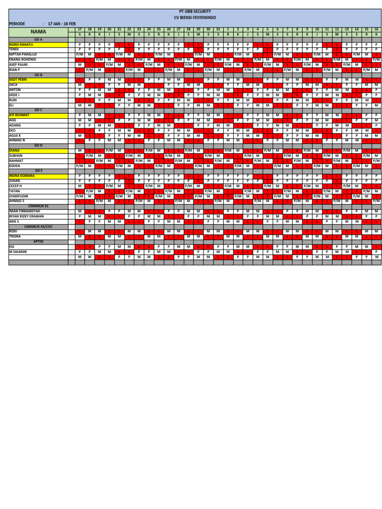 Jadwal Security Pdf