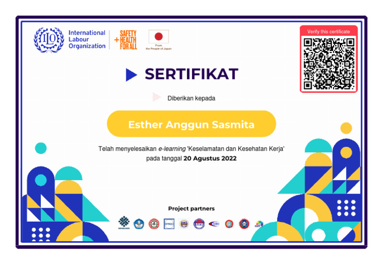 Sertifikat E-Learning K3 Esther Anggun Sasmita | PDF