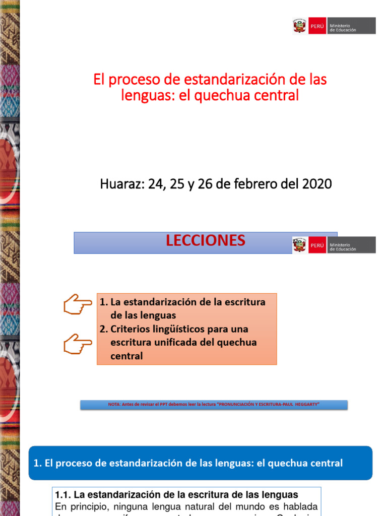 Quechua Central | PDF | Escritura | Dialecto