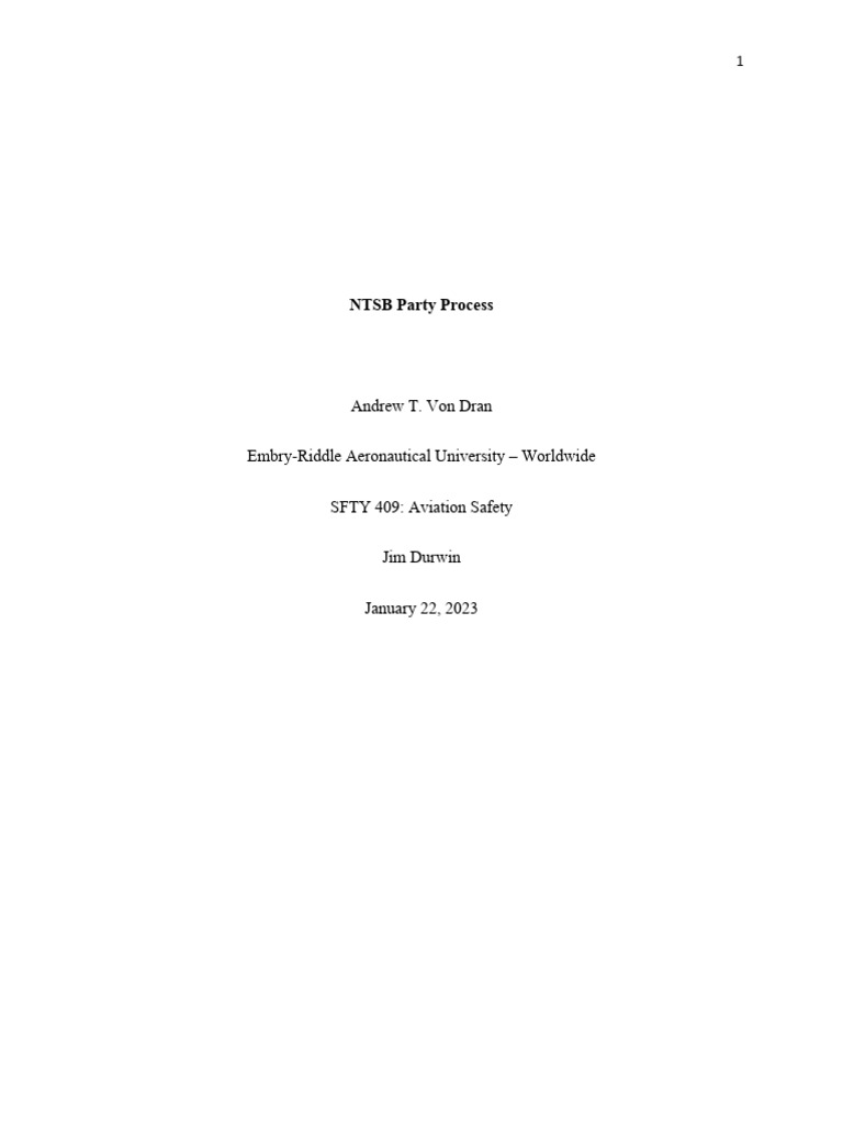 NTSB Party Process | PDF | National Transportation Safety Board | Aviation