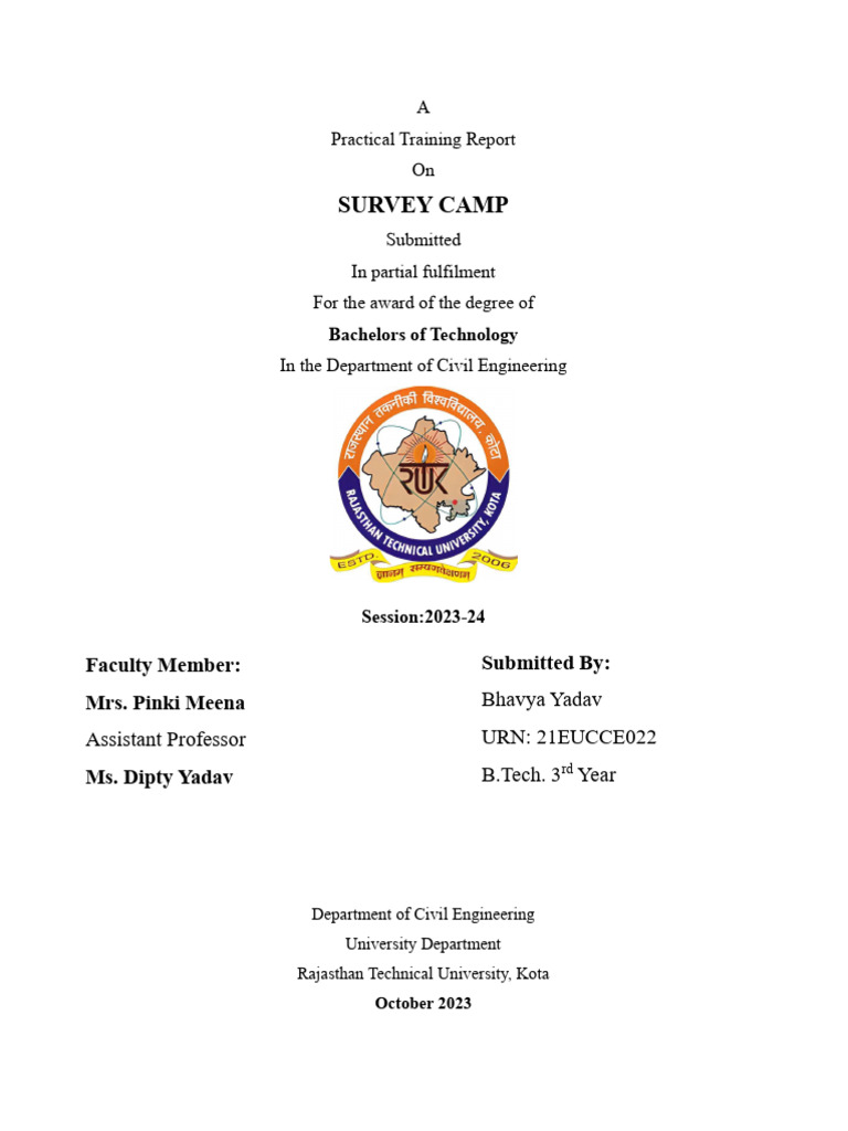 Survey Camp File | PDF | Engineering
