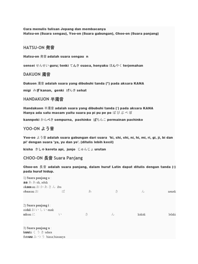Panduan Suara dalam Bahasa Jepang | PDF | Kajian Bahasa Asing | Puisi