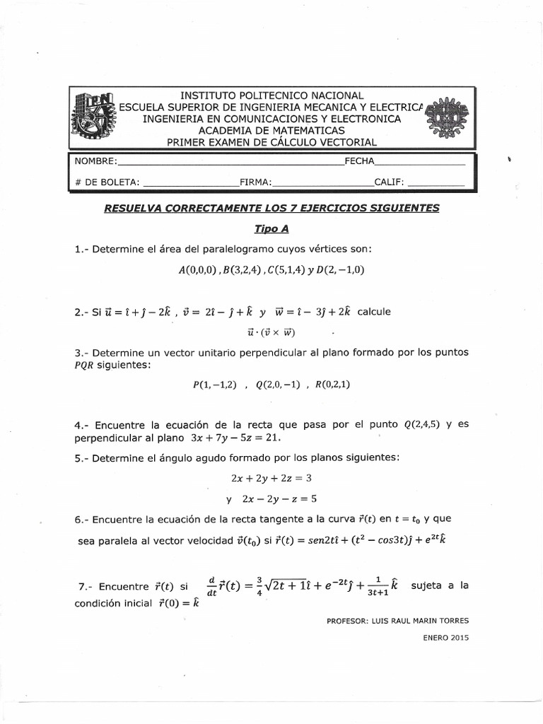 Formulario Calculo Vectorial | PDF