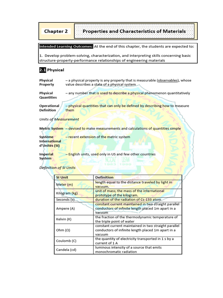 Properties and Characteristics of Materials | Download Free PDF ...