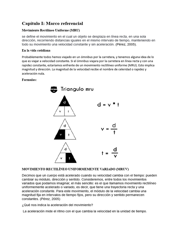 MRU y MRUA: Conceptos y Aplicaciones | PDF | Velocidad | Aceleración