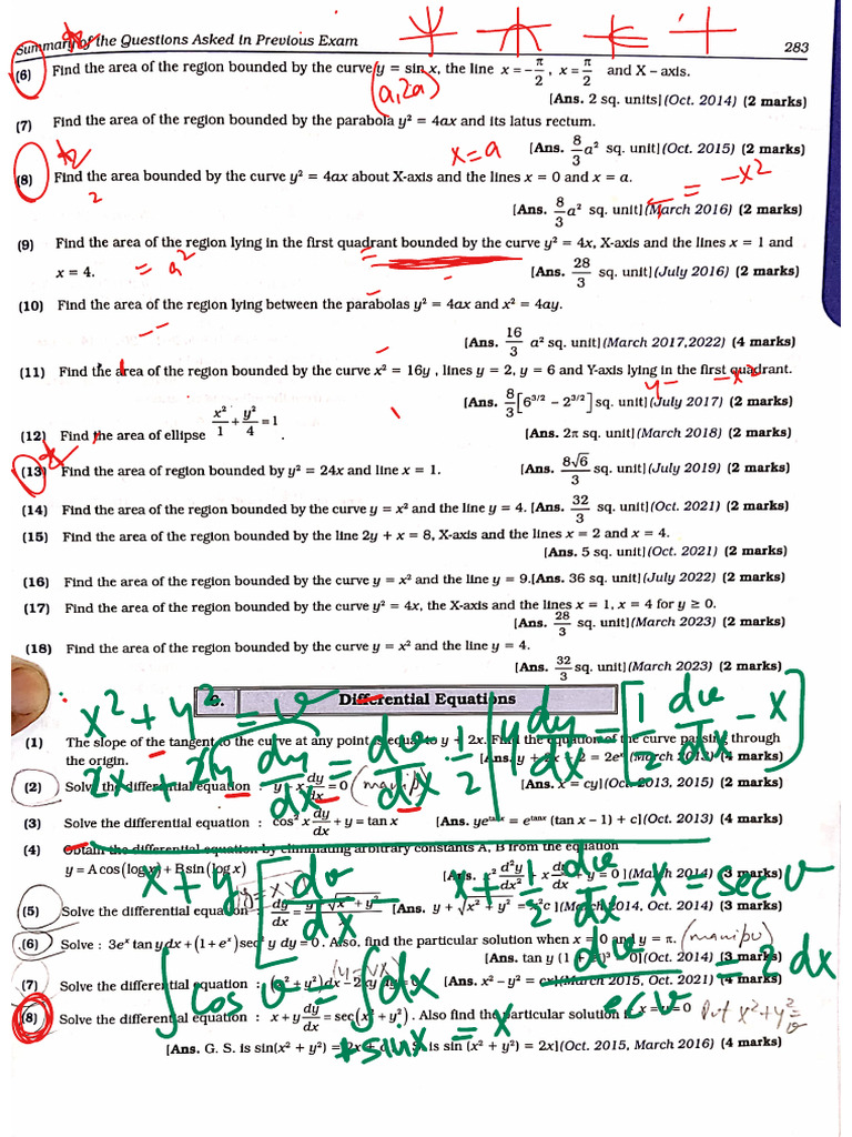 Definite Integration Differential Eqns Maha Scans | PDF