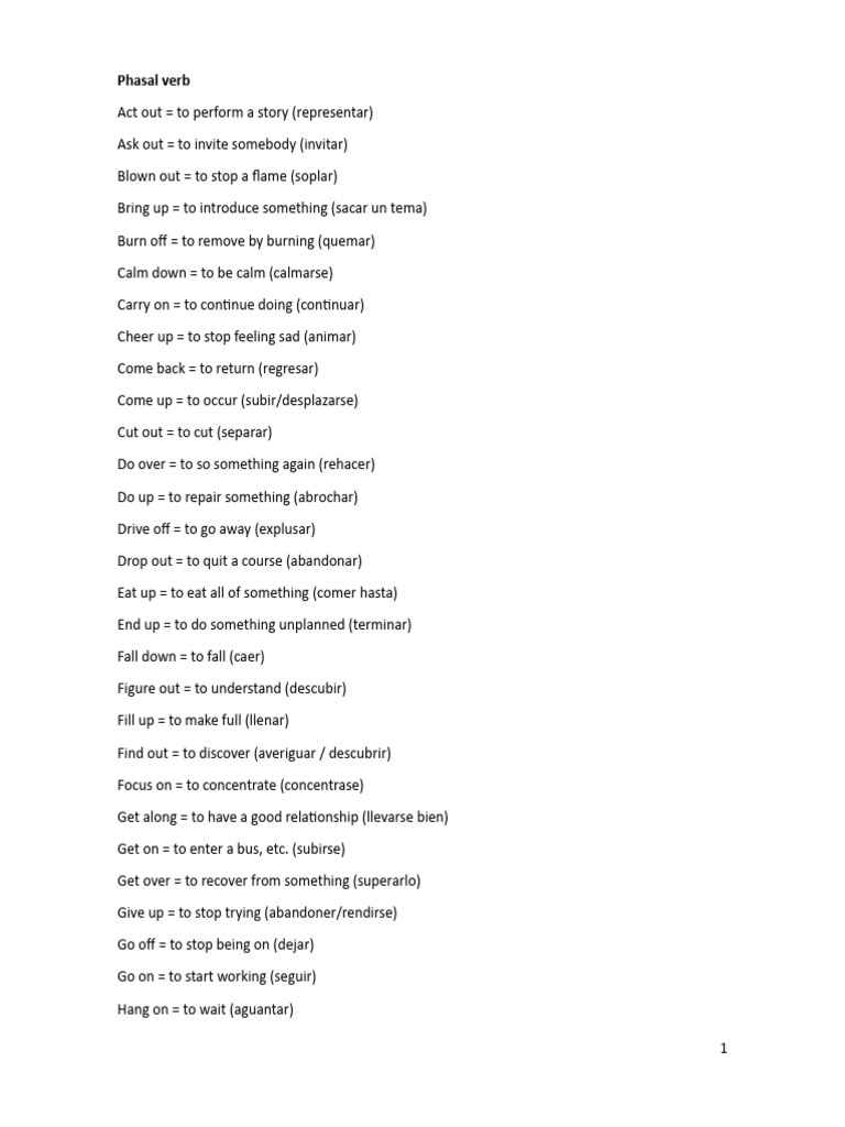 Understanding Phasal Verbs | PDF | Emotions