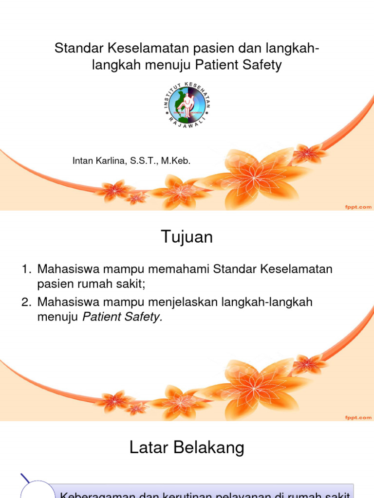 Standar Keselamatan Pasien Dan Langkah-Langkah Menuju Patient Safety Reg s1 Keb | PDF