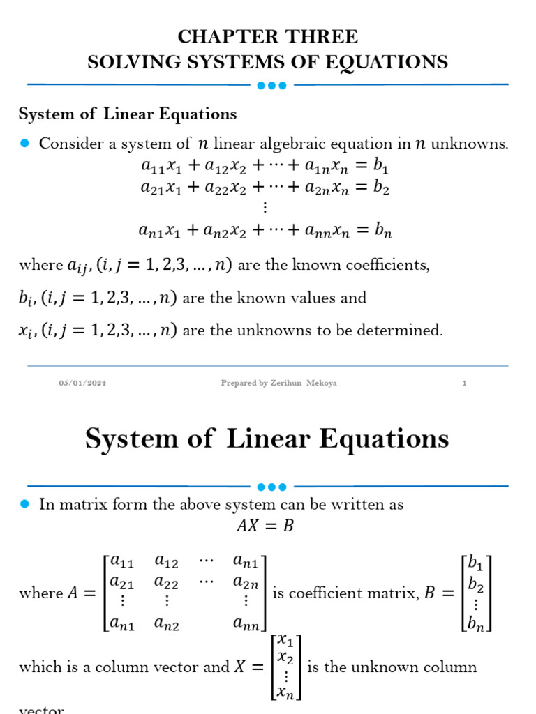 Numerical Analysis | PDF | System Of Linear Equations | Matrix (Mathematics)